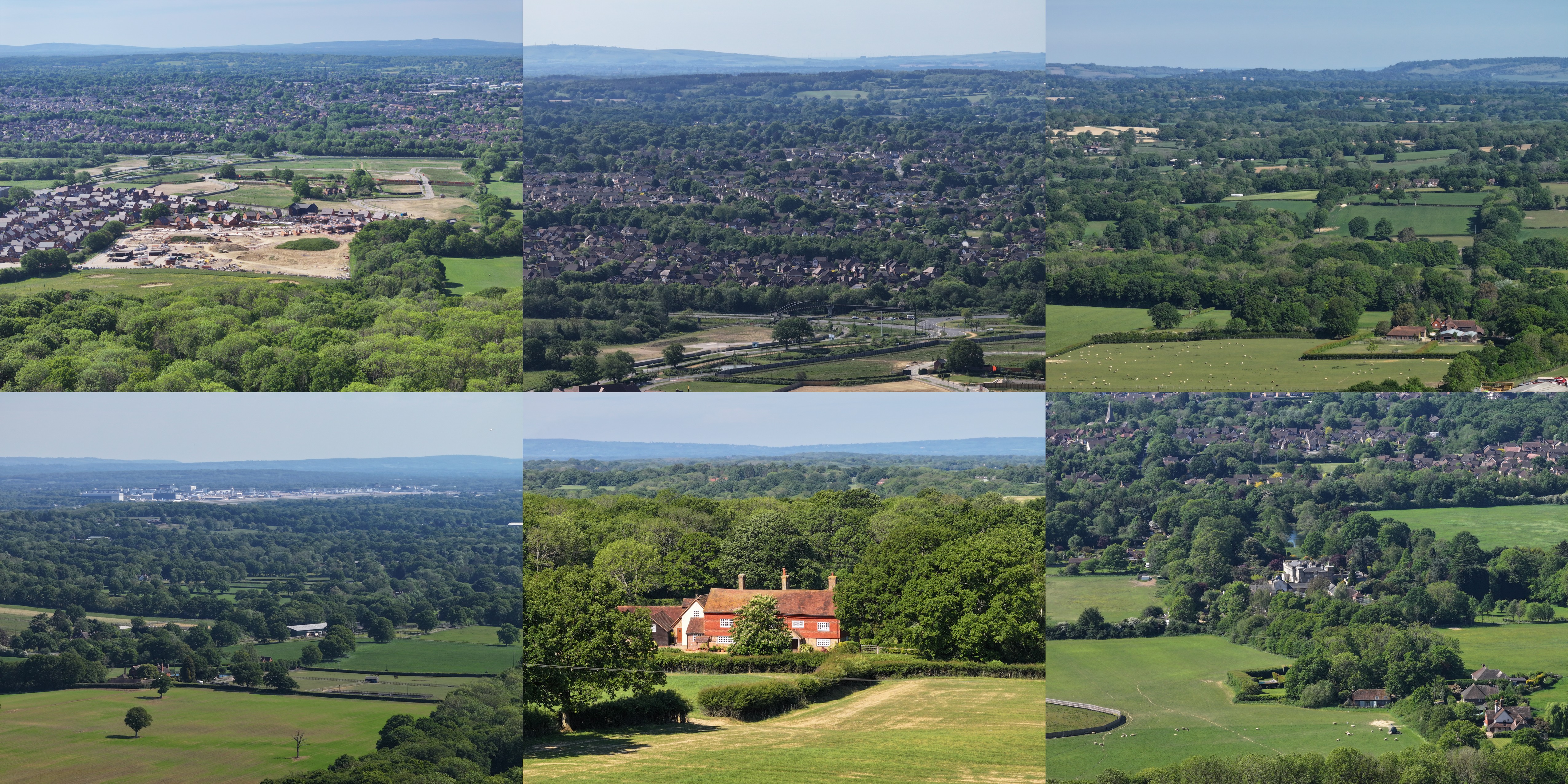 60 aerial images of varying focal length taken from the peak of Hurst ...